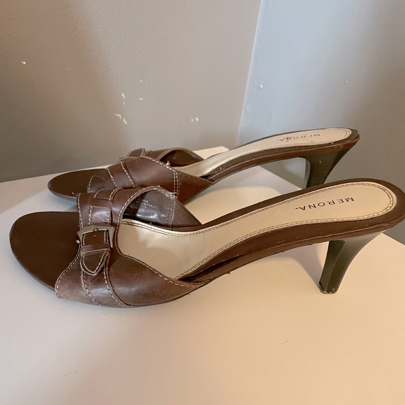 Maurices | Shoes | Maurices Brown Leather Sandal With Buckle Size ...